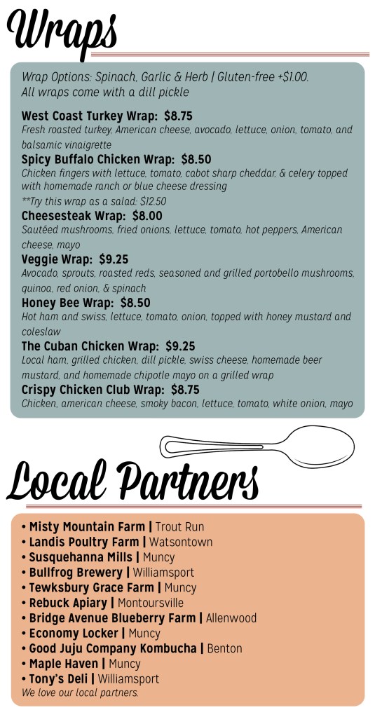 Lunch Menu – Kathy's Café